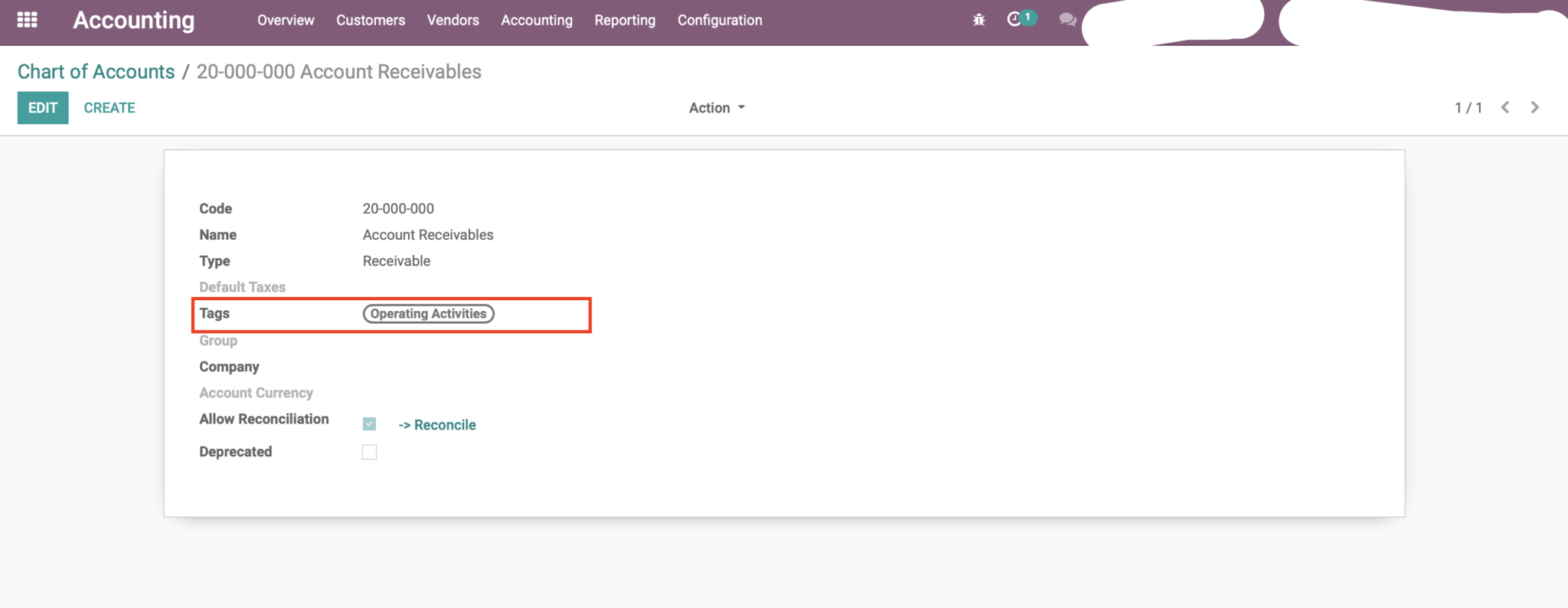 Odoo ERP and Cash Flow Statement